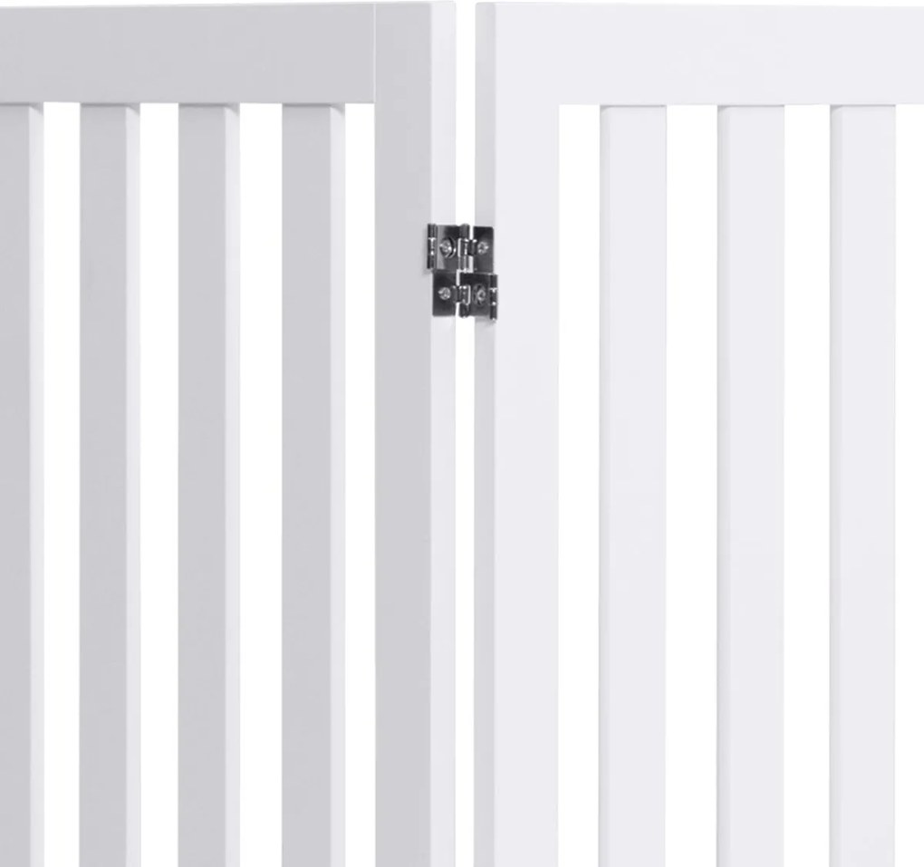 Costway Zábrana pro psy 89 cm vysoká 2 panely Ochranné dřevěné skládací (bílé