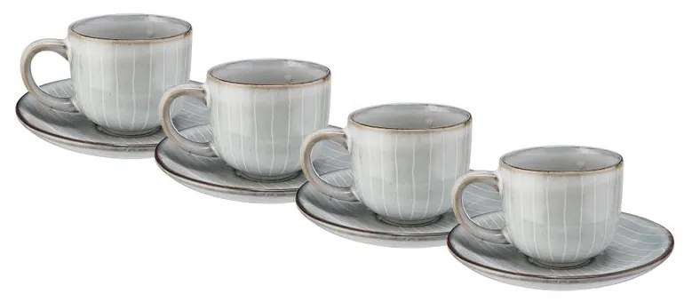 Butlers HENLEY Sada hrnků na espresso s podšálkem 90 ml set 4 ks