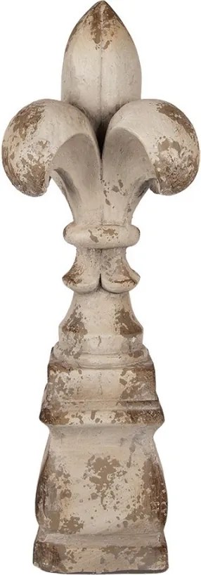 Béžová antik dekorace lilie Fleur-de-lis - Ø 25*66 cm