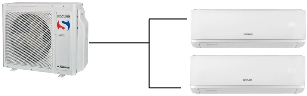 Klimatizace Sinclair ray 1+2 (2,7kW + 3,2kW) Multi-split R32