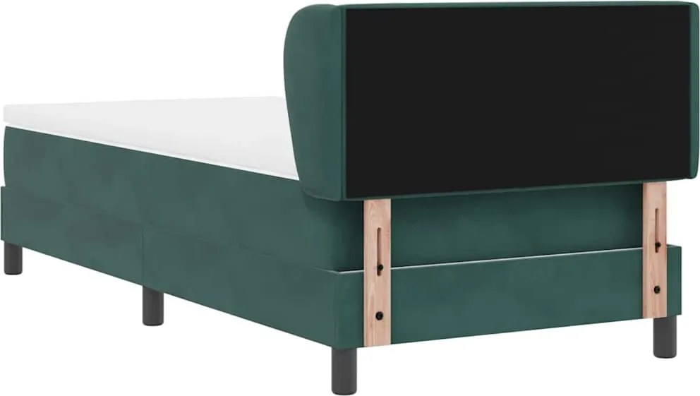 Postel s boxspringem s čelo Tmavě zelená 90 x 200 cm samet 3340319