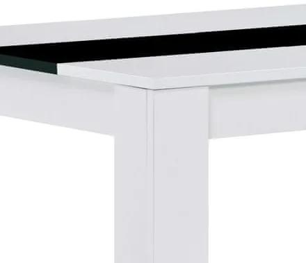 Autronic Moderní jídelní stůl Jídelní stůl 138x80x75, MDF, bílé lamino, dekorativní černý pruh (AT-B140 WT1)