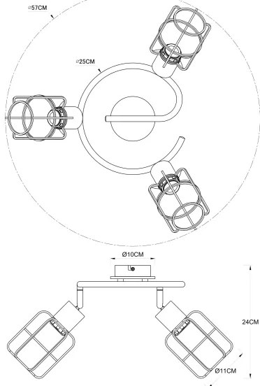 Globo 54037-3 - Bodové svítidlo WILLA 3xE27/40W/230V
