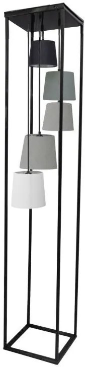 Demsa home Stojací lampa Levero, 5 stínidell, 180 cm, černo-šedá
