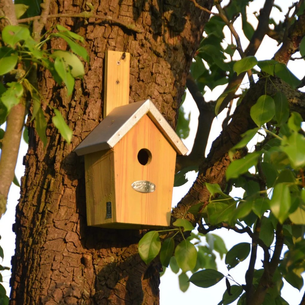 Ptačí budka Simi, 30x15x13 cm, dřevo/kov, hnědá