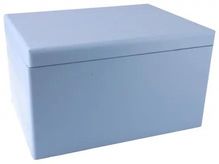 Dřevěný box bez úchytů 40 x 30 x 23 cm, světle modrý - poškozený pant