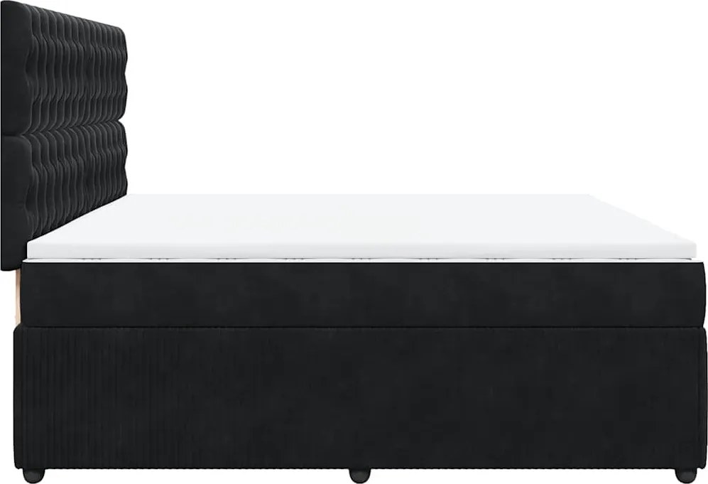 Box spring postel s matrací černá 200x200 cm samet 3294738