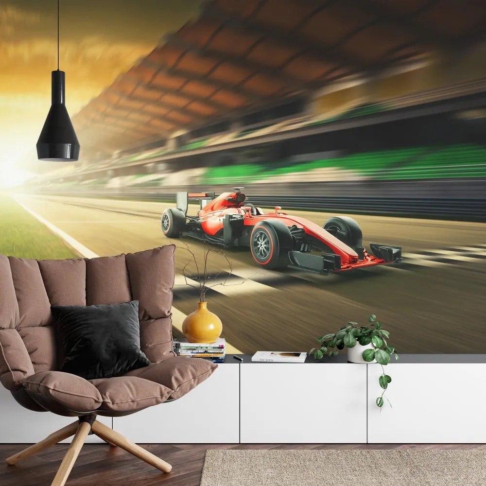 Fototapeta Vůz F1 Na Cílové Čáře Omyvatelný vlies 104x70.5