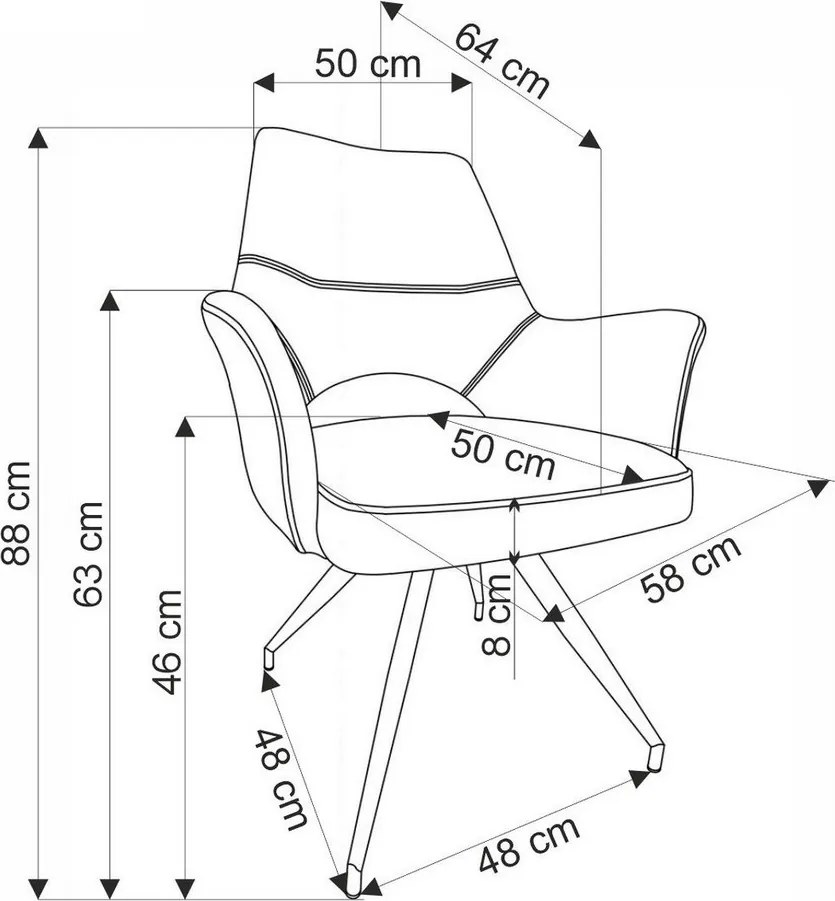 Jídelní židle Ashton, béžová