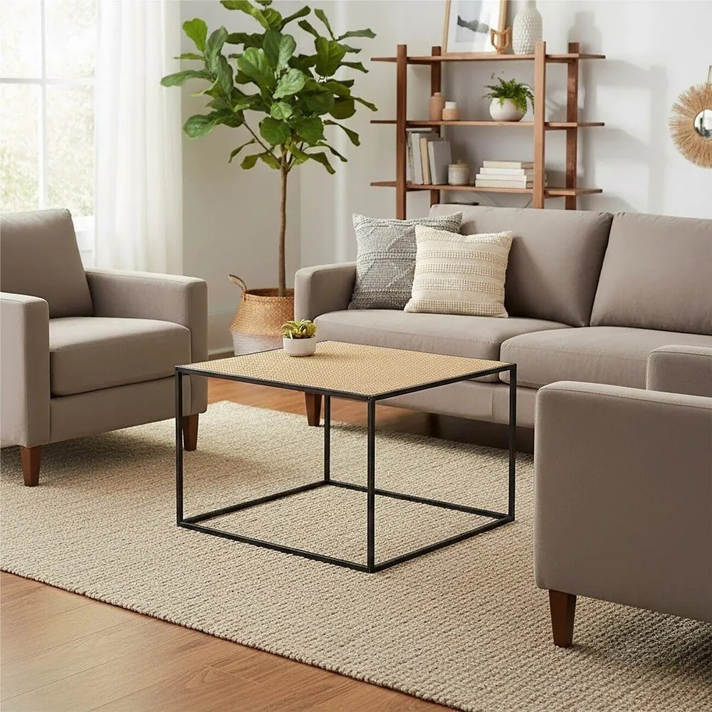 Ratanový konferenční stolek v přírodní barvě 60x60 cm Depok – Premier Housewares