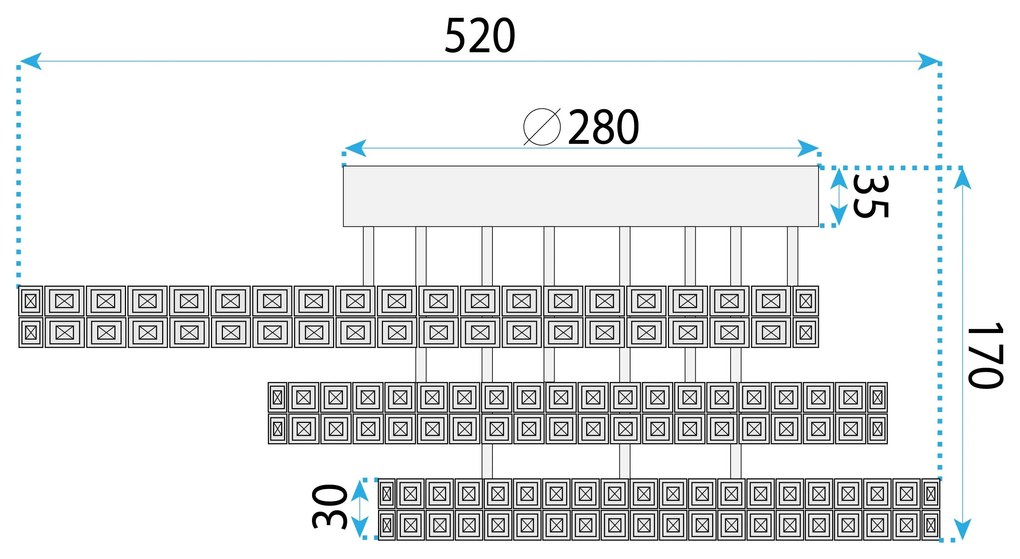 Toolight Stropní LED osvětlení Crystal Modern D4 MS013-C růžová zlatá