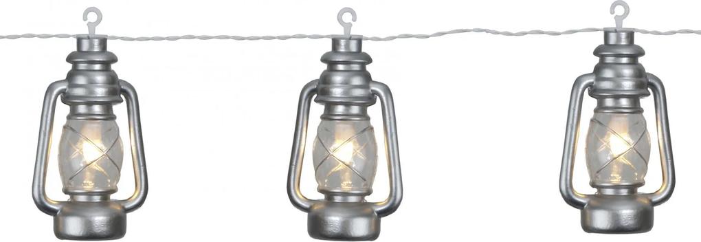 STAR TRADING Světelný LED řetěz Silver Lantern, stříbrná barva, plast