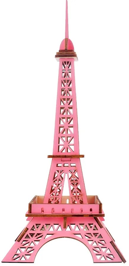 Woodcraft construction kit Woodcraft Dřevěné 3D puzzle Eiffelova věž růžová