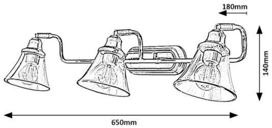 Rabalux 3209 - Koupelnové bodové svítidlo ANTOINE 3xE14/40W/230V IP44