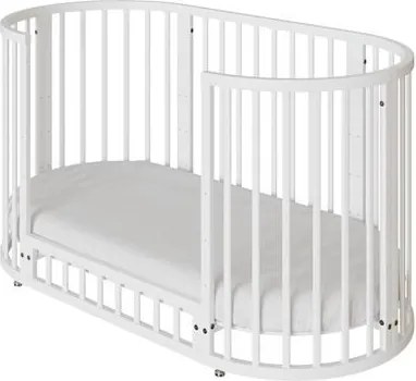 Dětská rostoucí postýlka 3v1 oválná + matrace New Baby bílá