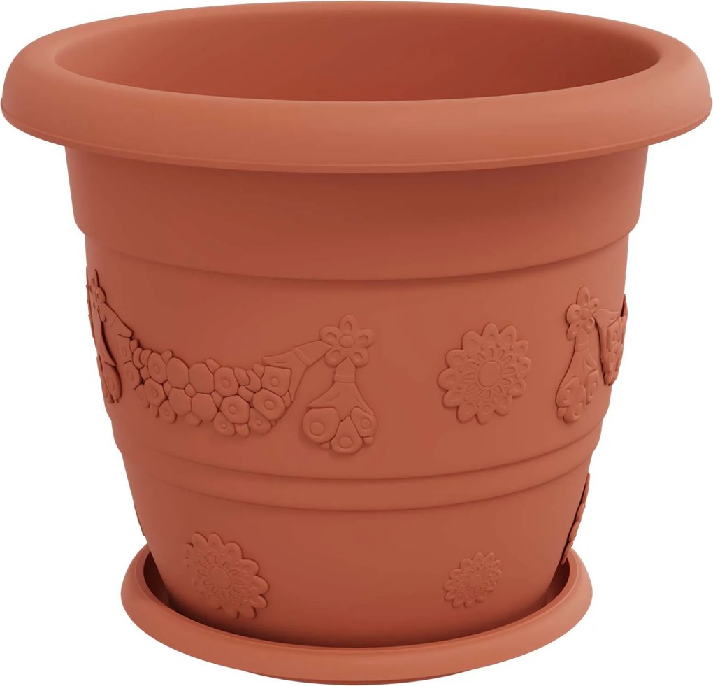 Květináče 6 ks Cihlově červená Ø 34 x 28 cm Plast 3403273
