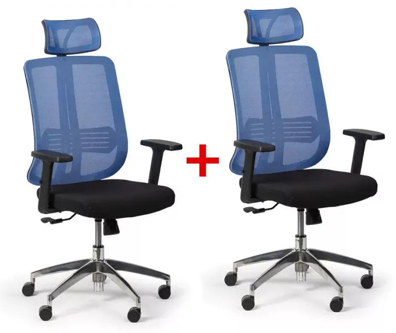 B2B Partner Kancelářská židle Cross 1+1 ZDARMA, modrá