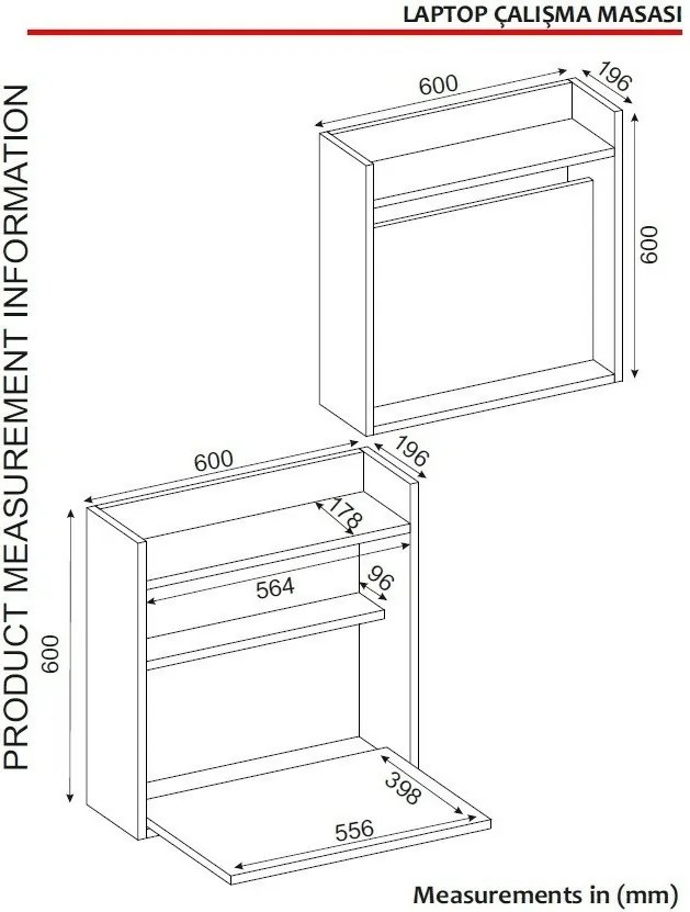Pracovní stůl Laptop White and Walnut
