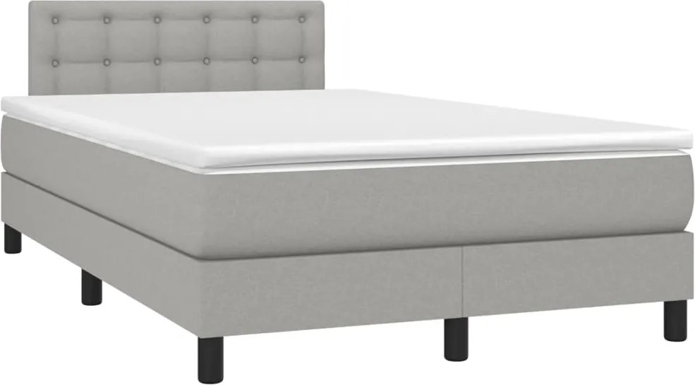 Box spring postel s matrací světle šedá 120x190 cm textil 3269751