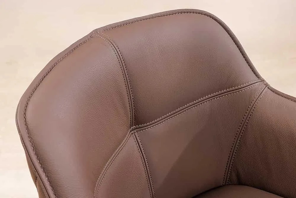 Designová otočná židle Natasha hnědá kůže