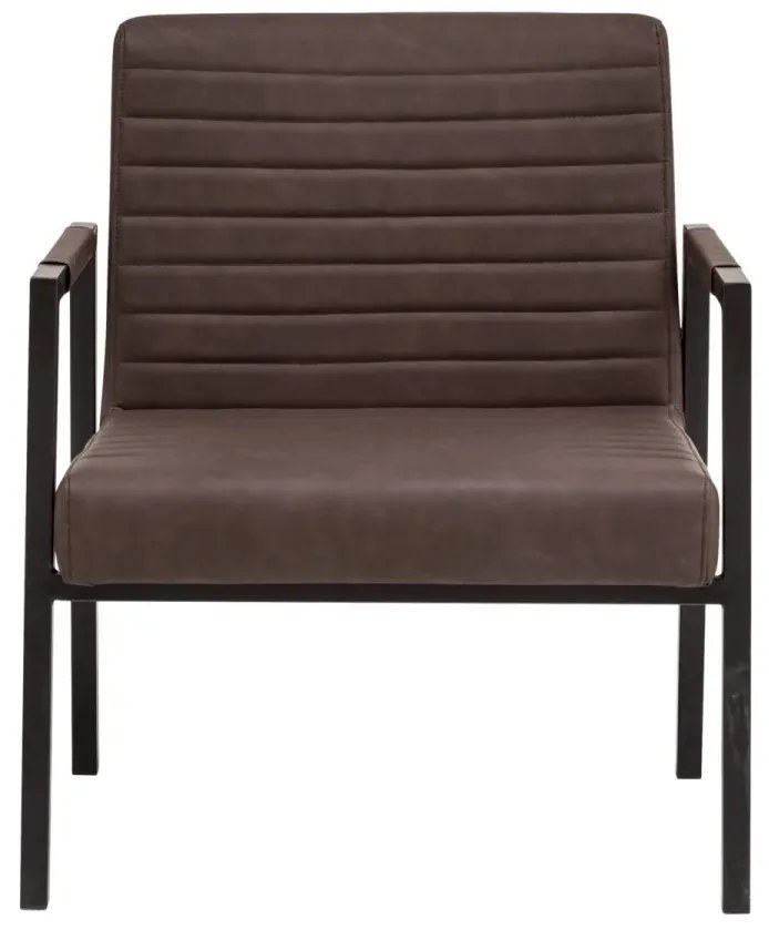 furniture-nabytek.cz - Masivní křeslo Weston z umělé kůže, hnědé – 78×61×89 cm