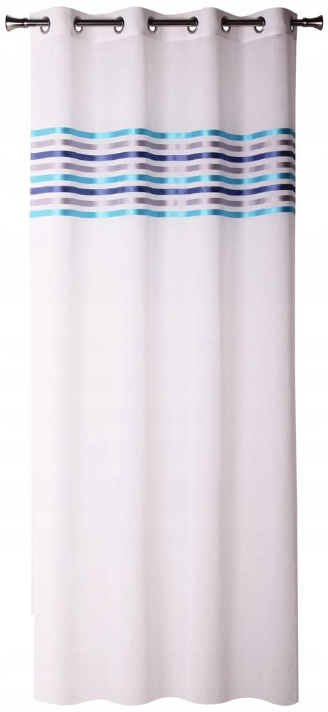 Dekorační vzorovaná záclona FRESH modrá/tyrkys/šedá 140x250 cm MyBestHome |  Biano