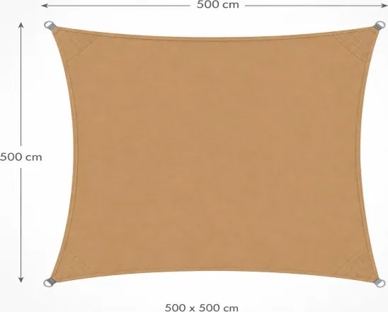 Stínící plachta celta čtverec 5x5m 10189 písková 200g/m