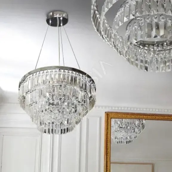 Křišťálový lustr Salerno XL chrom