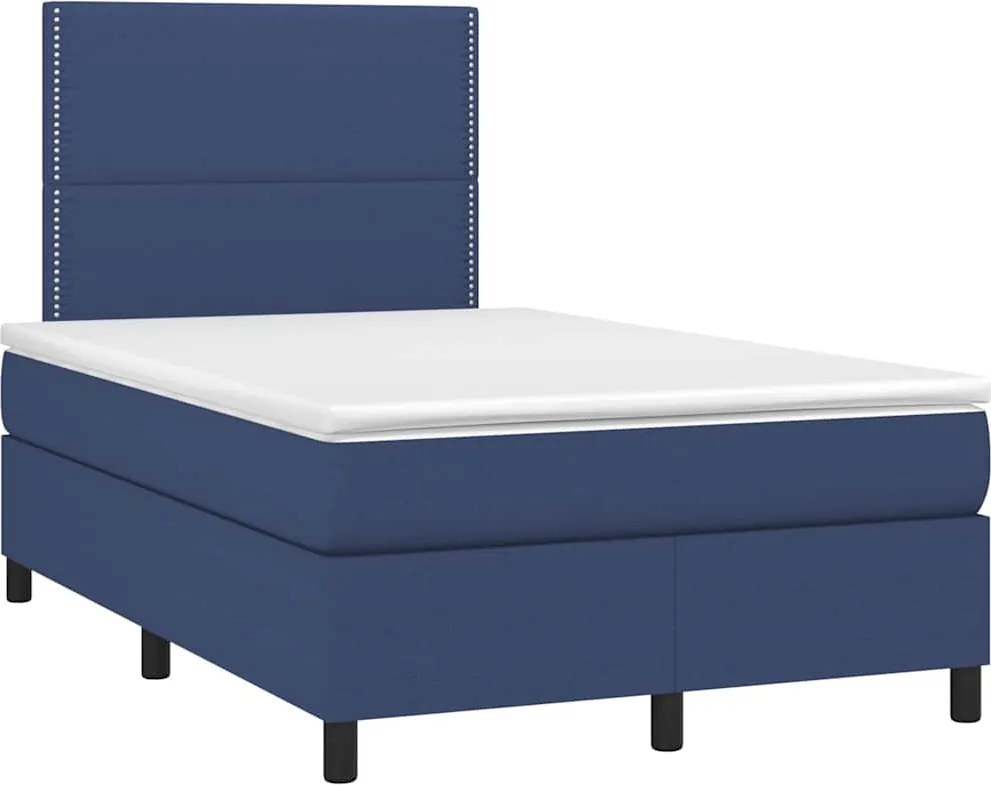 Box spring postel s matrací a LED modrá 120 x 200 cm textil 3134787
