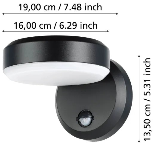 Eglo 900674 - LED Venkovní nástěnné svítidlo se senzorem FORNACI 10,8/230V IP44