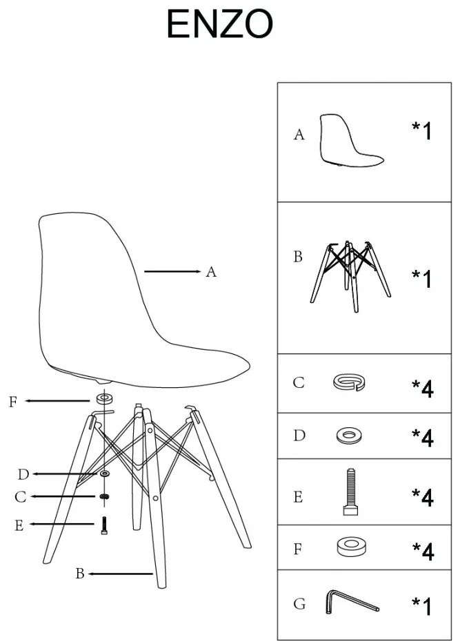 Casarredo jídelní židle ENZO ŽLUTÁ