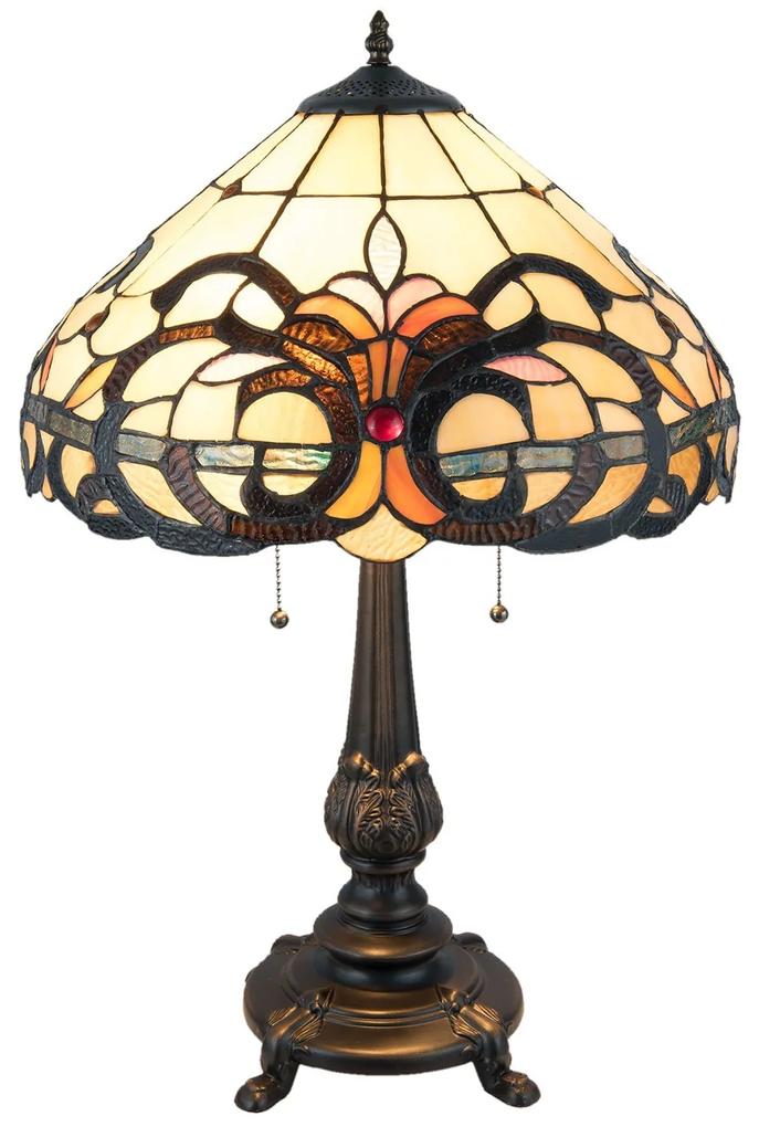 Stolní lampa Tiffany Christelle - Ø 40*63 cm / E27/max 2*60W