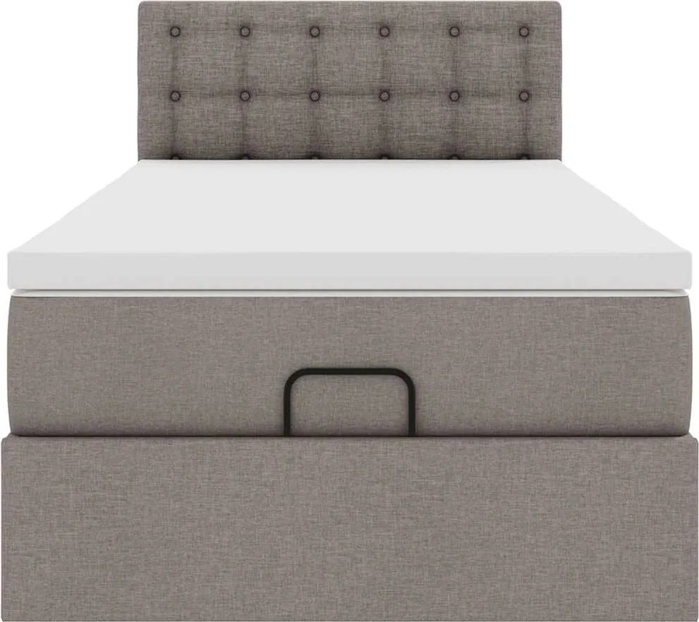 Osmanský rám postele s matrací taupe 90x190cm textil 3311591