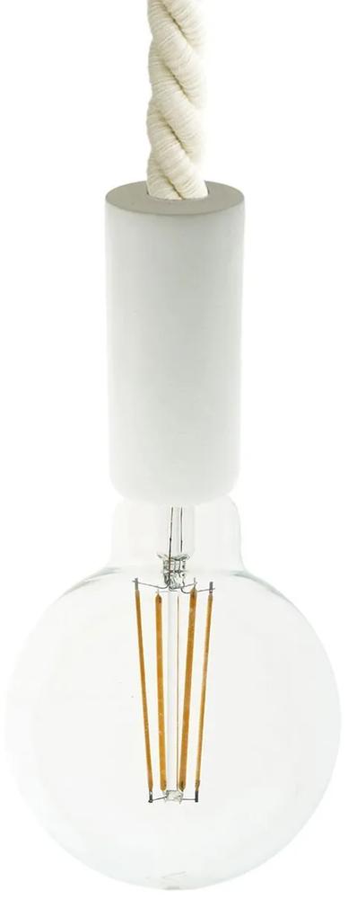creative cables Závěsná lampa s 2XL 24mm námořnickým lanem, lakované dřevěné detaily Barva: Bílá