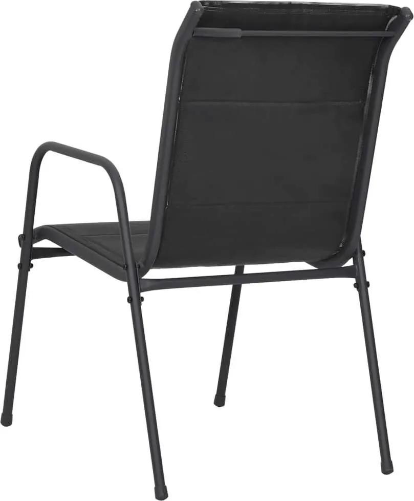 vidaXL Zahradní židle 4 ks ocel a textilen černé [316821]