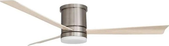 NV 9953016 Stropní ventilátor se světlem SATIN broušený nikl ocel a sklo dřevěné listy 5 rychlostí 35W LED 18W 3000K - NOVA LUCE