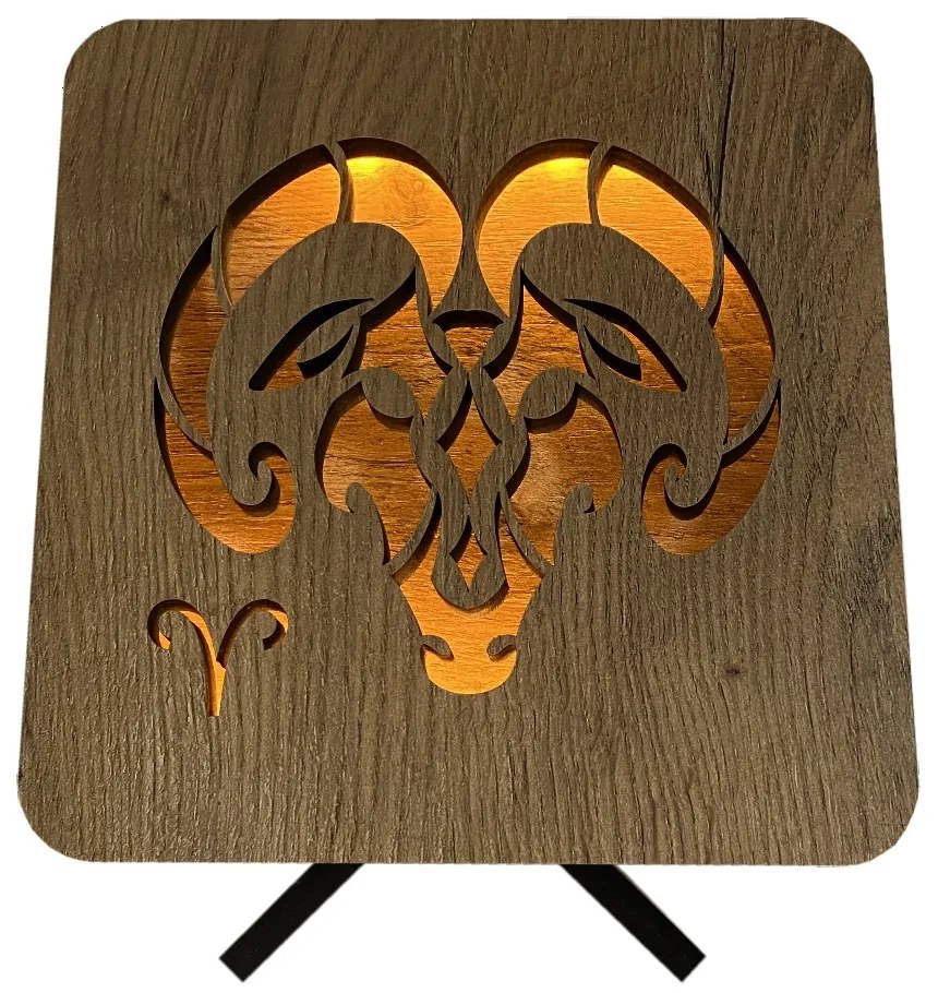 Li-Go Znamení "Beran" lampa 19x19cm provedení povrchu: dub světlý