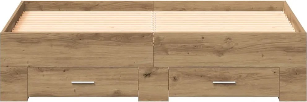 Rám postele Artisanový dub 140 x 190 cm Kompozitní dřevo 3333973