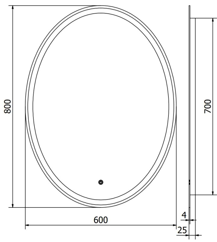 Mexen Elz podsvícené koupelnové zrcadlo 60 x 80 cm, LED 6000K, ventilátor - 9802-050-070-611-00