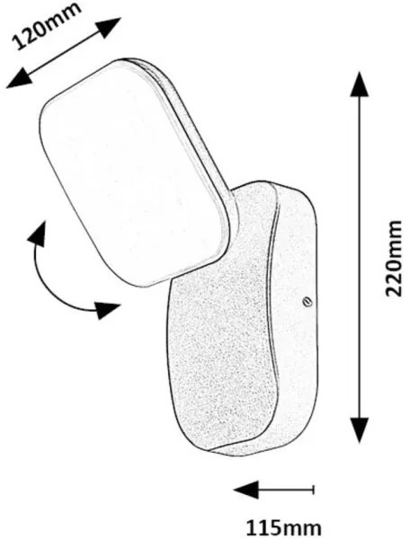 Rabalux 77057 - LED Venkovní nástěnné svítidlo ODIEL LED/12W/230V IP44 černá