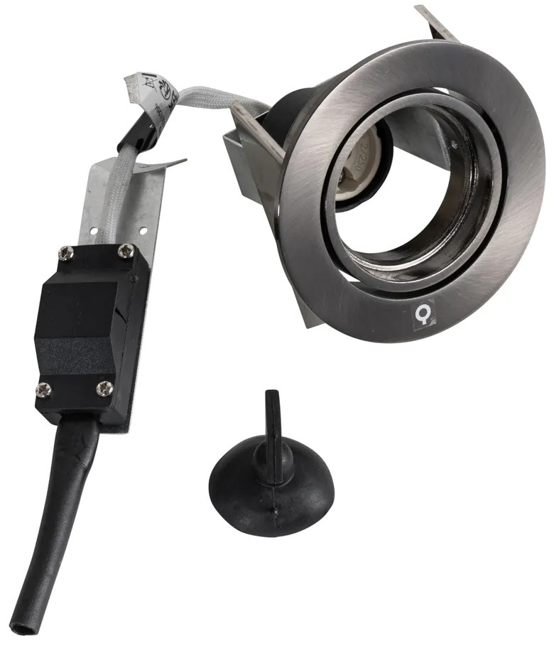 Sada 6 moderních zapuštěných bodových svítidel Cisco, kovově šedá, GU10, kulatá, 50mm, naklápěcí