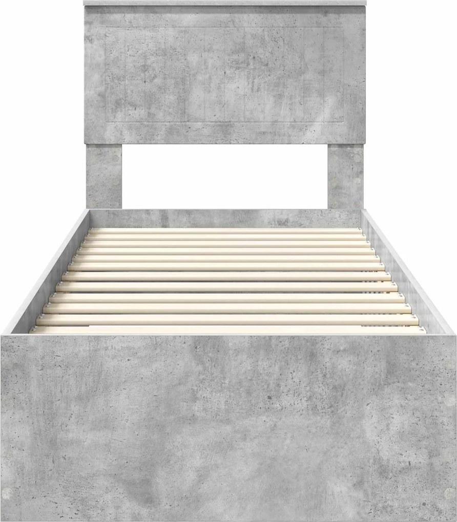 Rám postele se zásuvkou Betonově šedá a stříbrná 70 x 190 cm 3410961