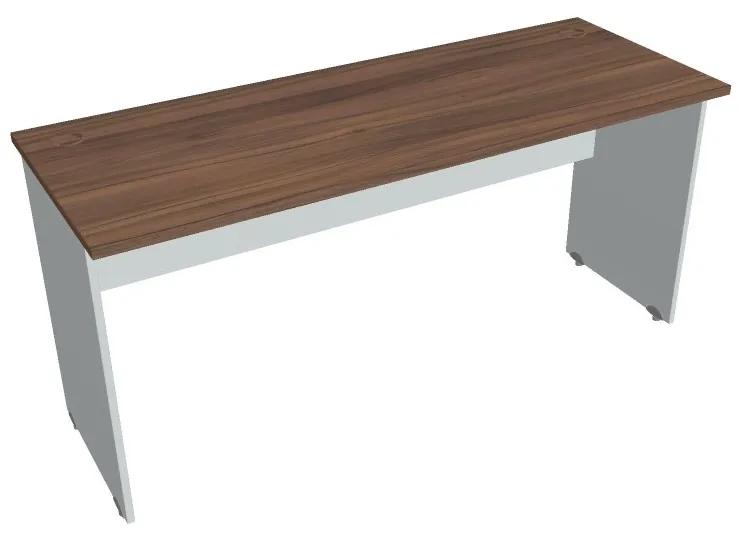 Stůl pracovní rovný 160 cm - Hobis Gate GE 1600 Dekor stolové desky: ořech, Dekor lamino podnože: šedá