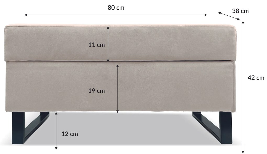 Taburet BONY s úložným prostorem - modrý - ITAKA 11