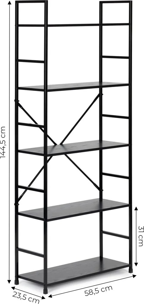 Regál LOFT 58,5 cm černý
