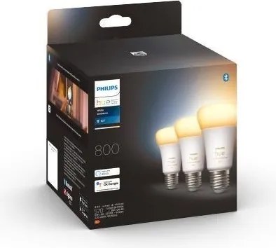 SADA 3x LED Stmívatelná žárovka Philips Hue WHITE A60 E27/6W/230V 2200-6500K