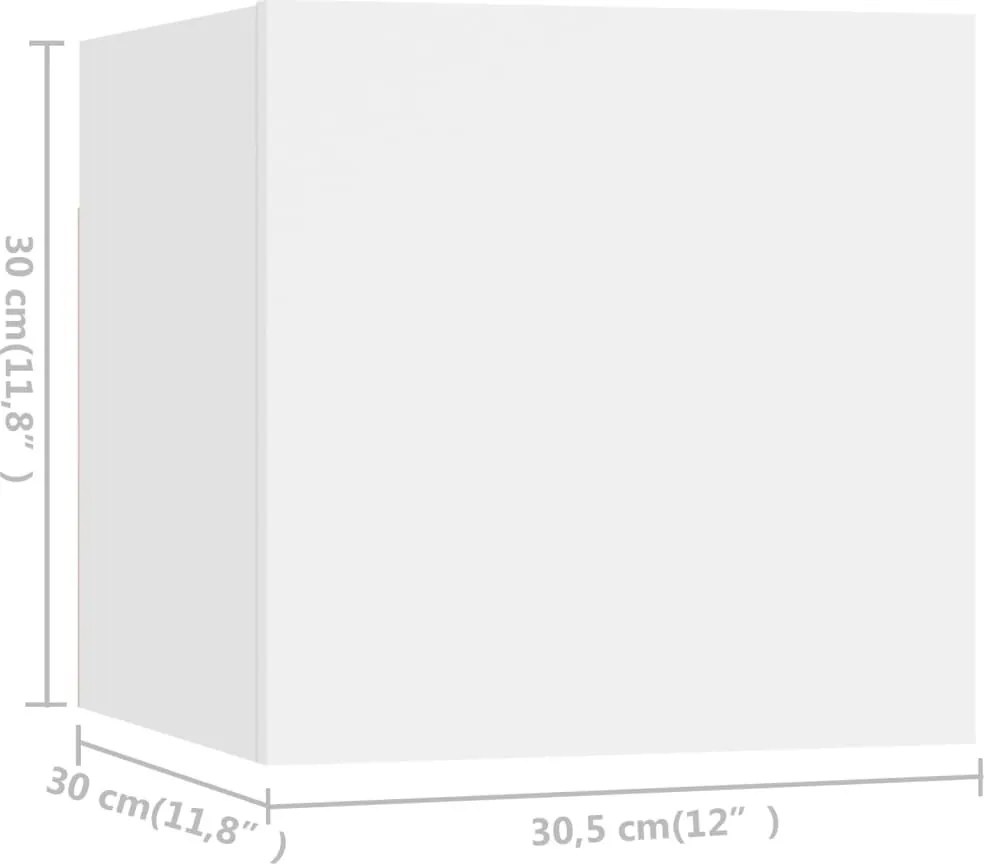 vidaXL 6dílný set TV skříněk dřevotříska [3078662] Barva: Bílá