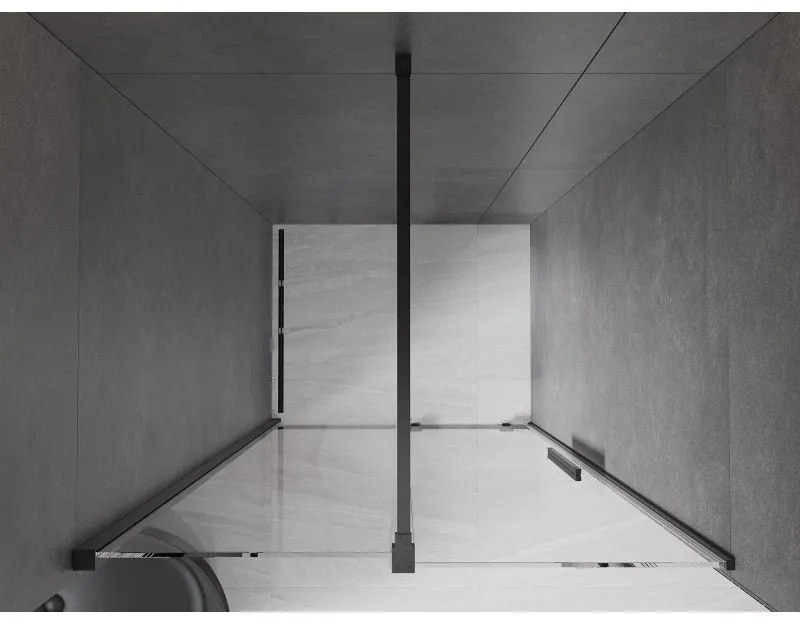 Mexen Velar, posuvné dveře do otvoru 90x200 cm, 8mm čiré sklo, černá matná, 871-090-000-01-70