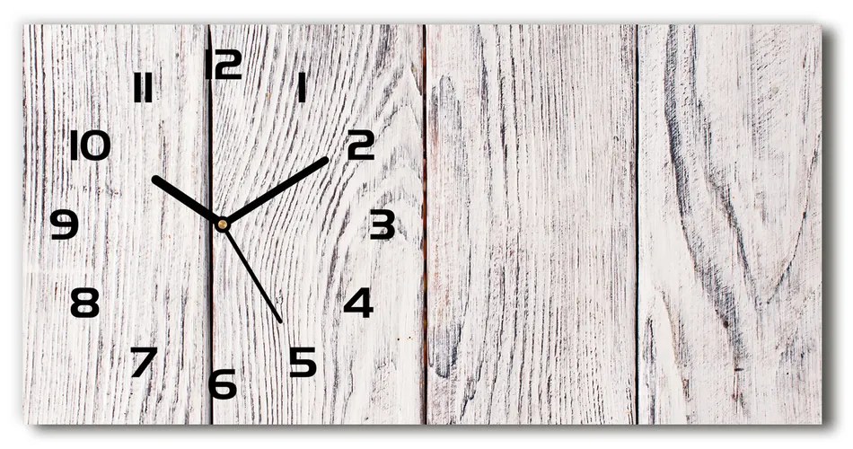 Wallmuralia Skleněné hodiny na stěnu Dřevěná stěna 60x30 cm