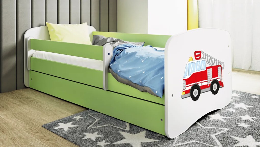 Dětská postel Babydreams hasičské auto zelená